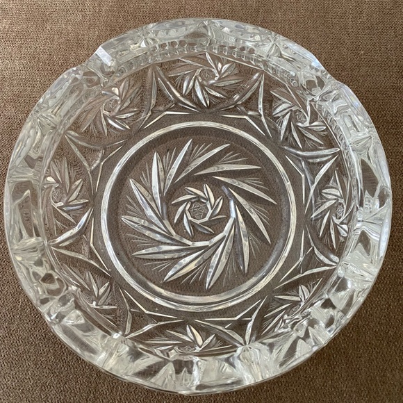 Design | Vintage Ashtray Glass Clear Pinwheel Star Of David8 Point ...